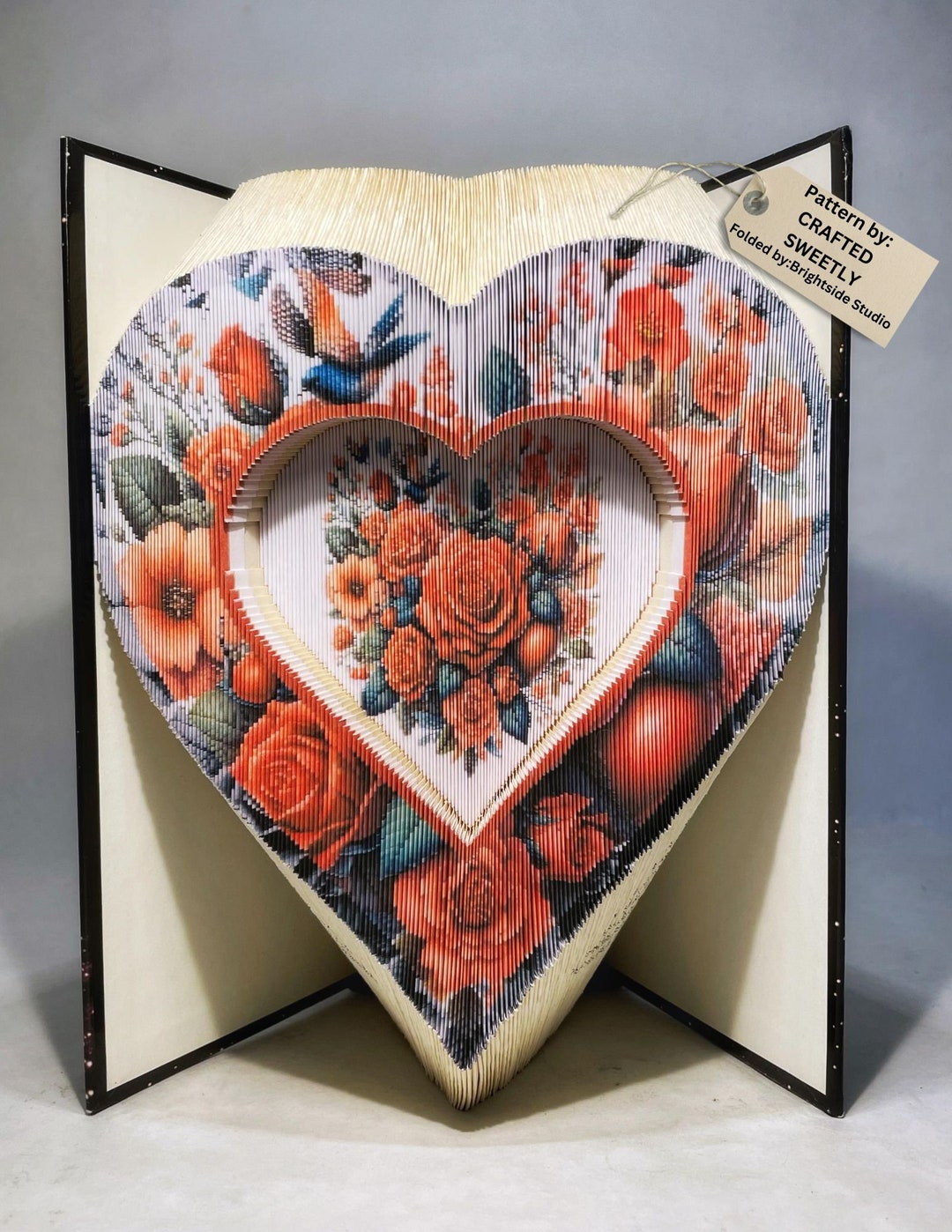 Fore Edge Foto Book Art - Photo Strip Book Pattern - Heart With Flowers ...