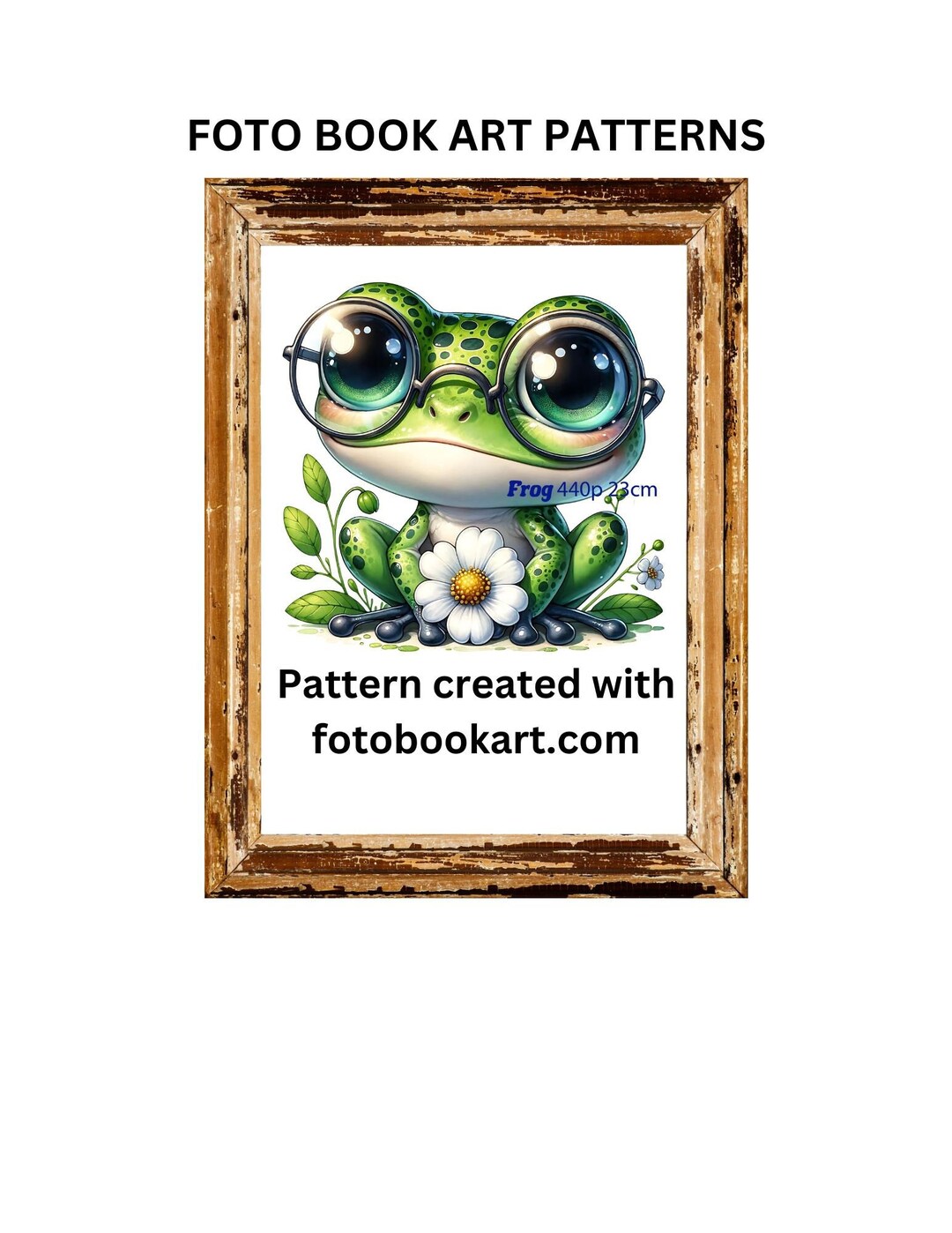 Foto Book Art - Photo Strip Book Pattern - Frog With Glasses, Cute ...