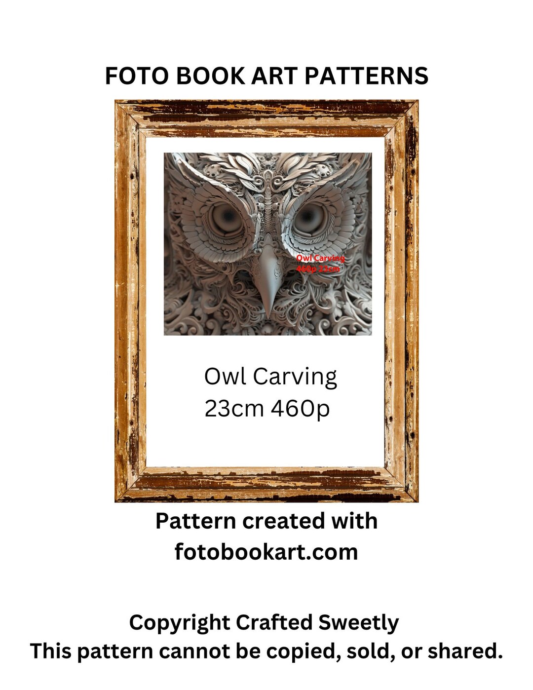 Foto Book Art - Photo Strip Book Pattern - Owl Carving 3D - Etsy