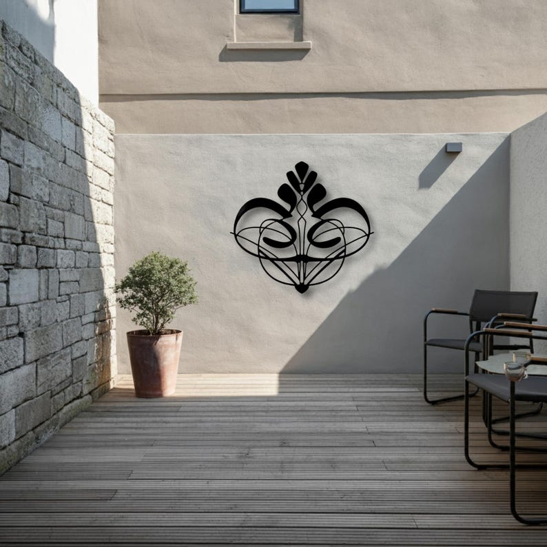 Modern Zen Metal Wall Art, Abstract Zen Design, Elegant Metal Decor for ...