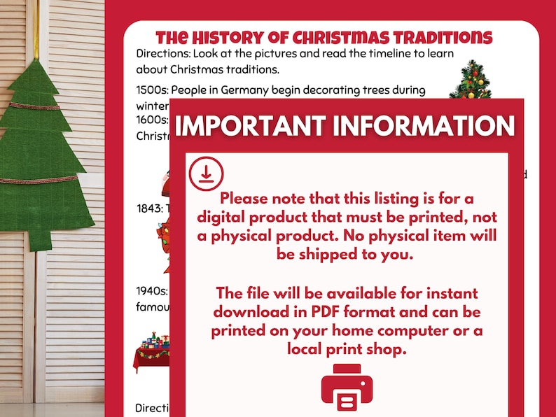 The History of Christmas Traditions: Festive Timeline Worksheet for ...