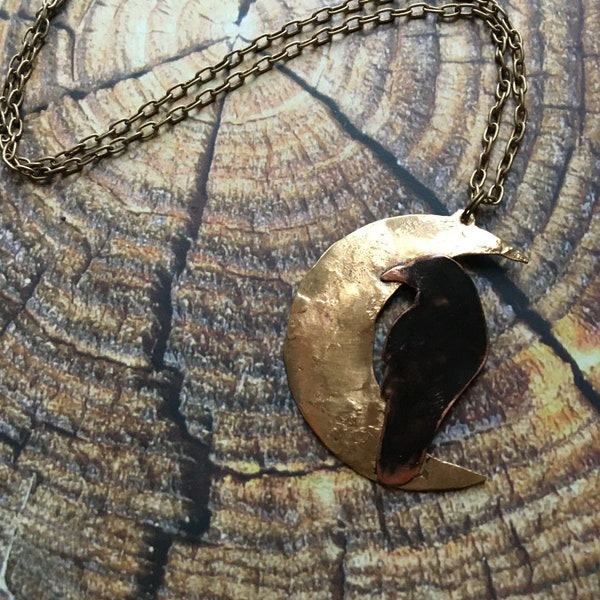 Raven and Moon Necklace - Etsy