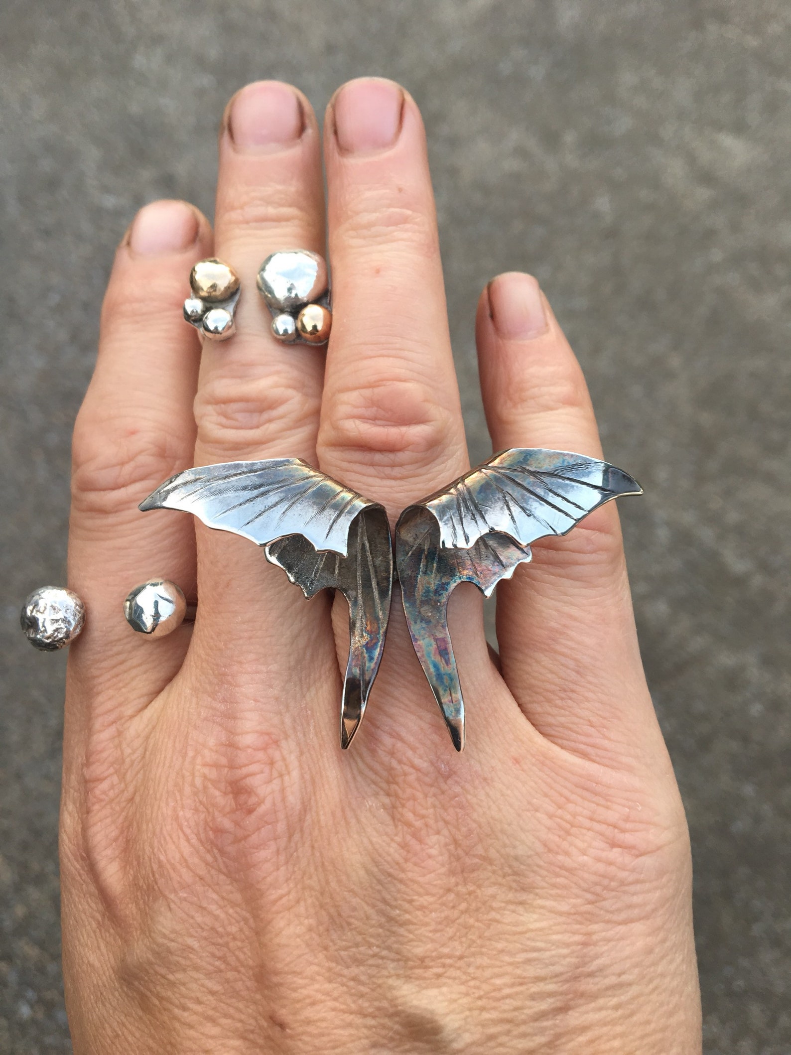 Gothic Moth Statement Ring in Bronze - Etsy