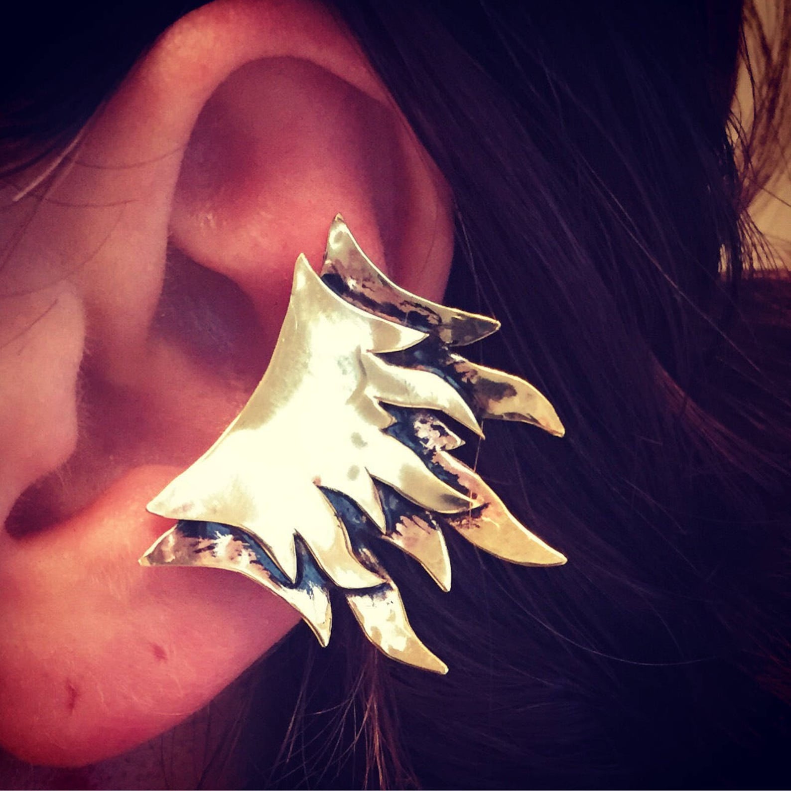 Double Flame Ear Cuff - Etsy