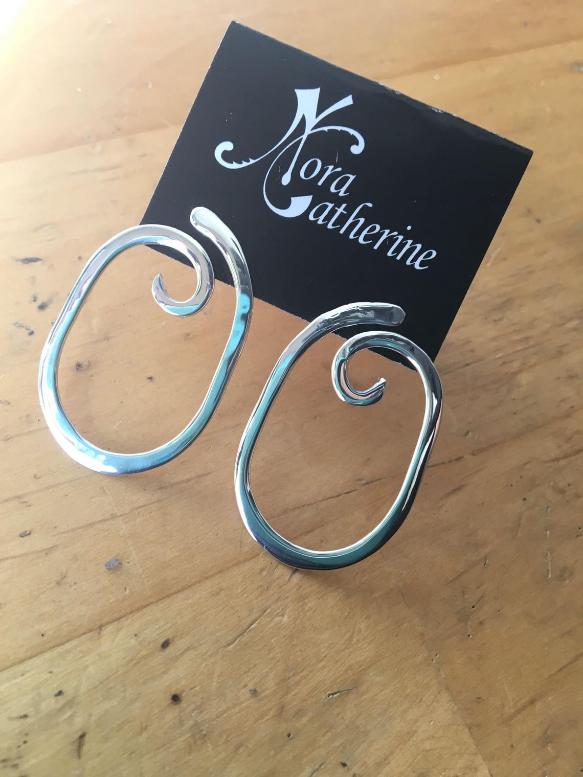 Small Oval Swirl in Copper Bronze or Sterling Sterling - Etsy