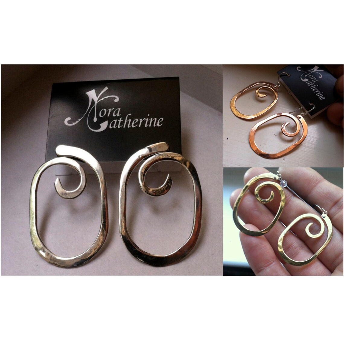 Small Oval Swirl in Copper Bronze or Sterling Sterling - Etsy