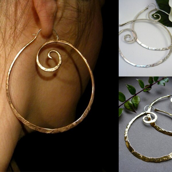 Swirl Hoops - Etsy