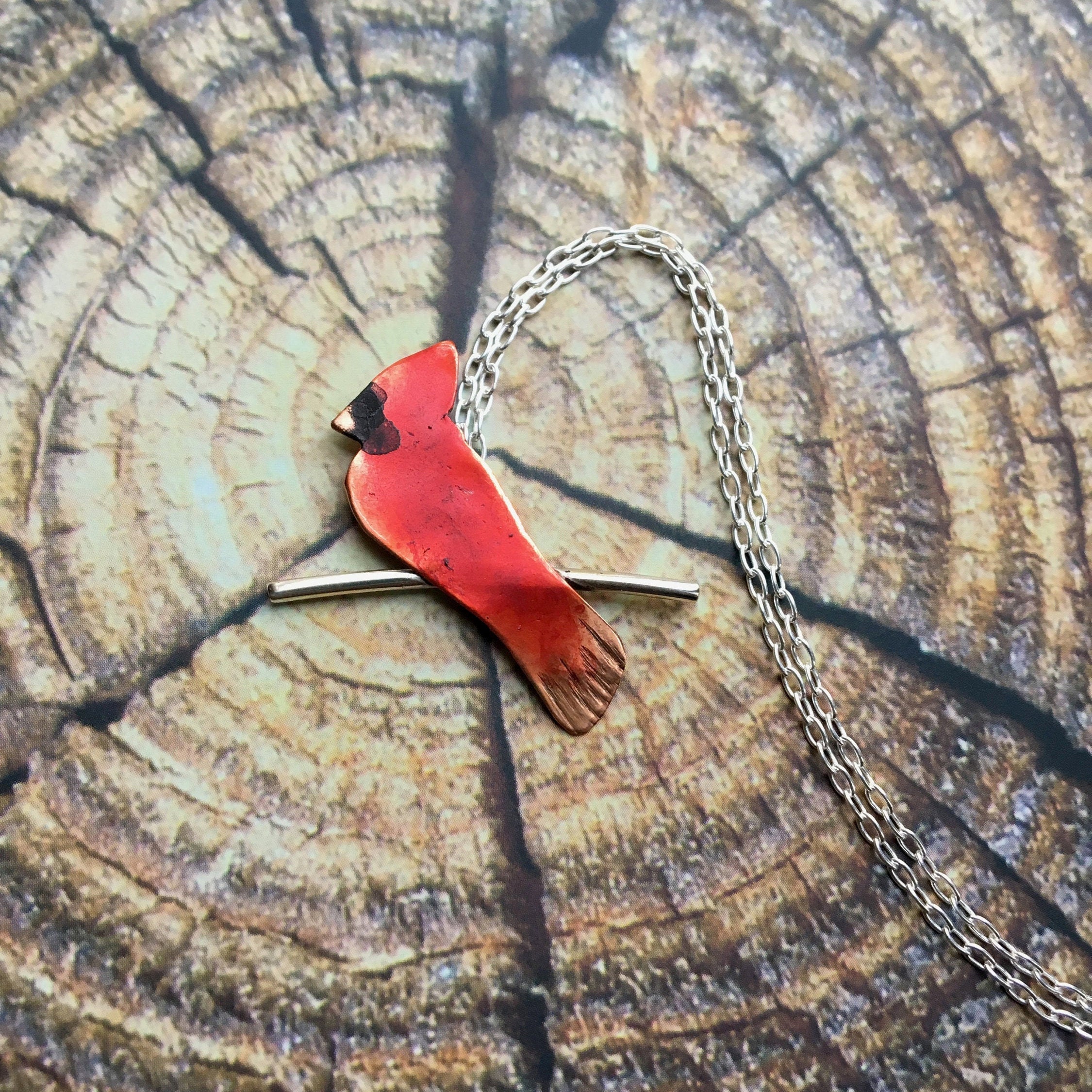 Cardinal Necklace Red Bird Necklace Bird Lover Gift | Etsy
