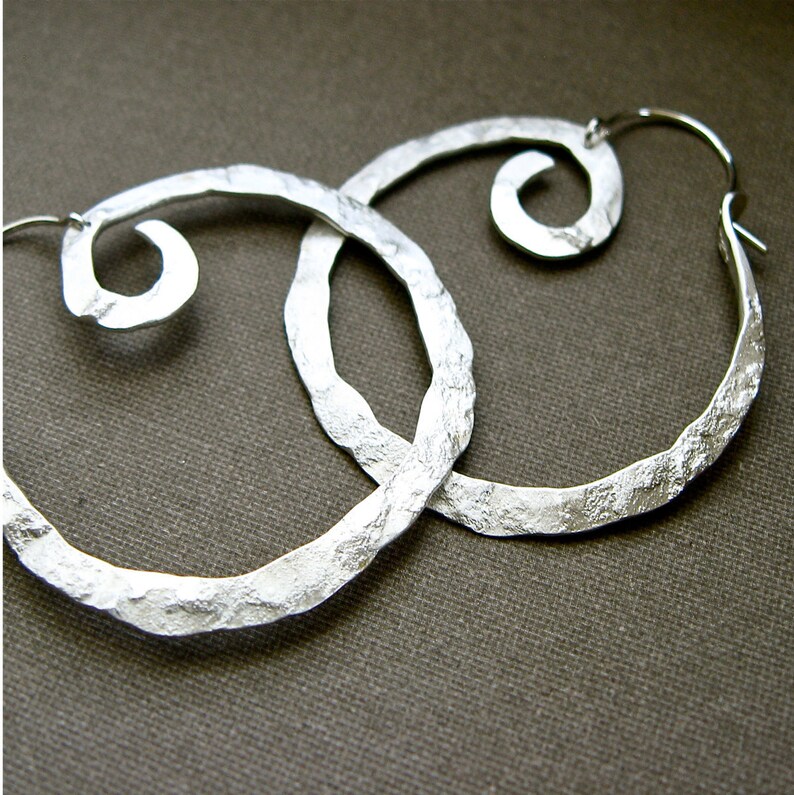 Small Swirl Hoop Swirl Jewelry Light Weight Hoops Artisan - Etsy