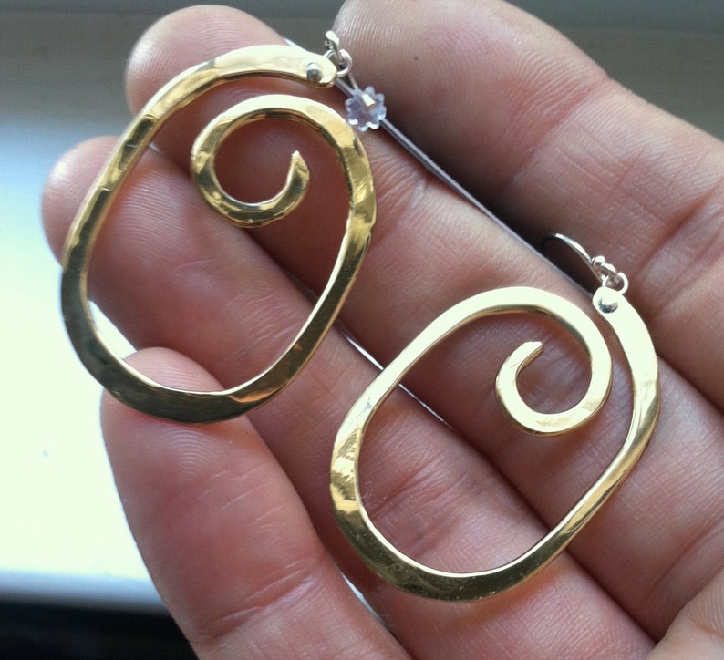 Small Oval Swirl in Copper Bronze or Sterling Sterling - Etsy