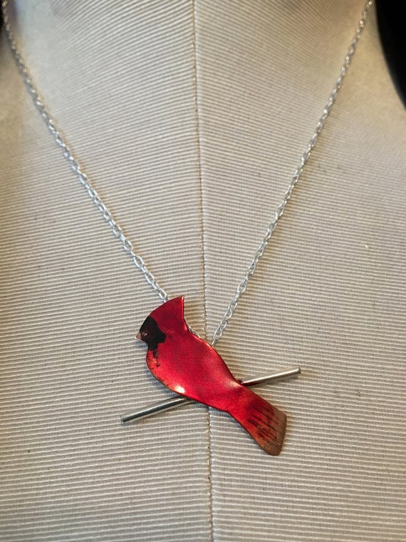 Cardinal Necklace Red Bird Necklace Bird Lover Gift | Etsy