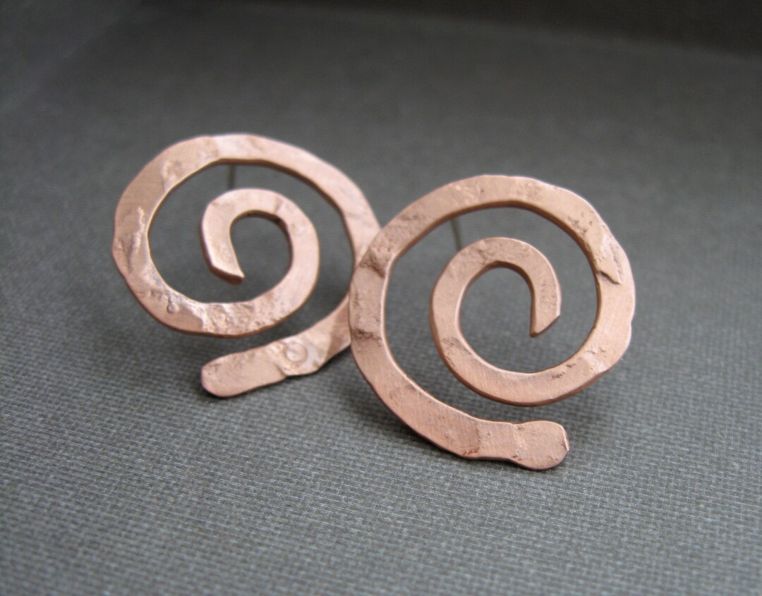 Small Ancient Spiral, Spiral Post, Small Spiral Earrings, Rugged Spiral ...