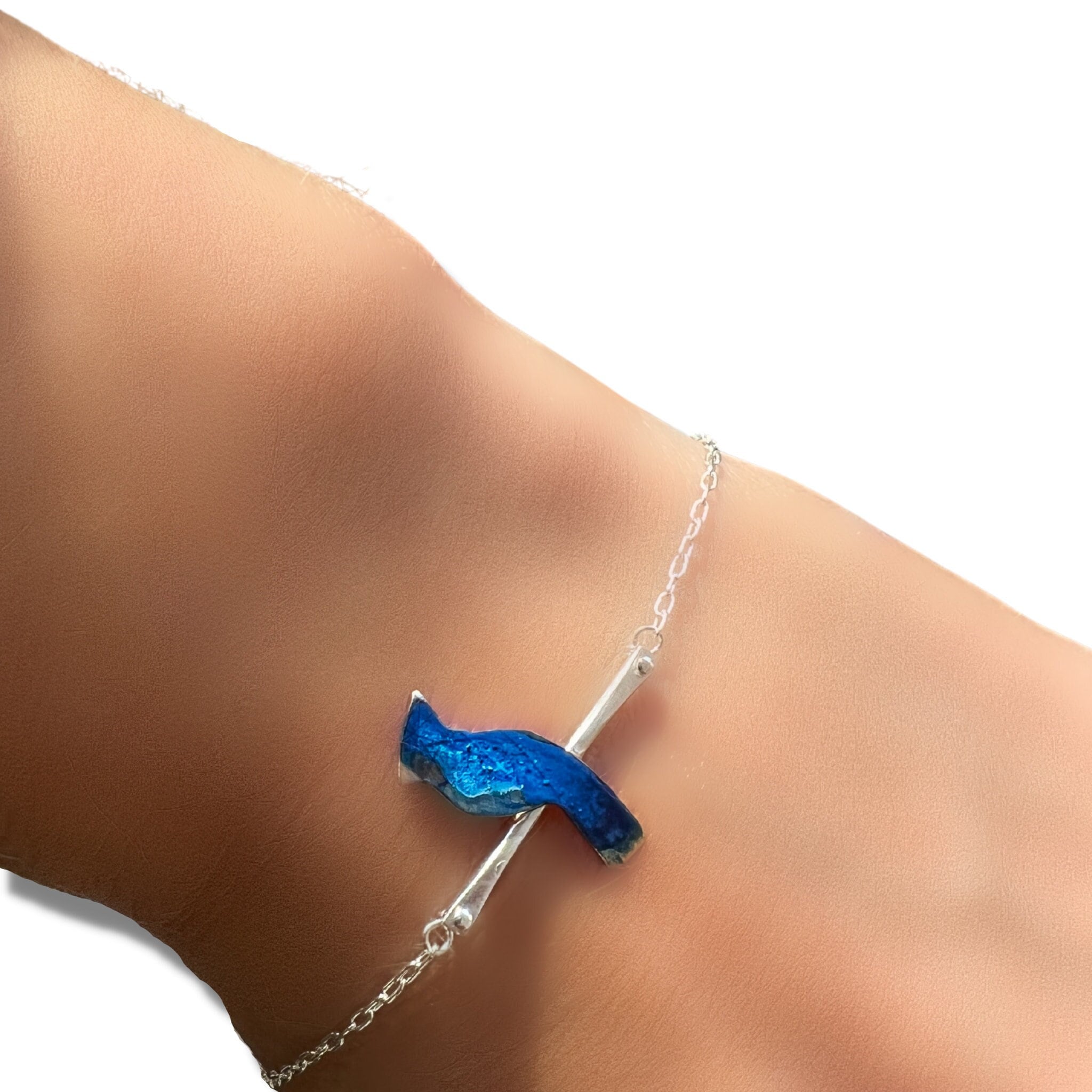Bluejay Bracelet, Blue Jay Bracelet, Bluejay Charm Bracelet, Blue ...