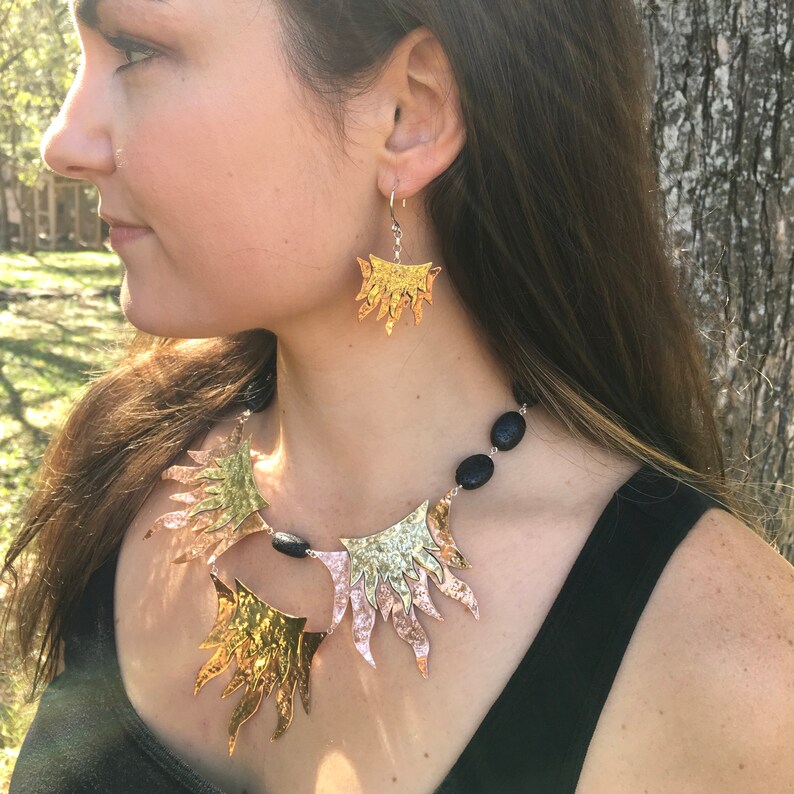 Fire Element Necklace Flame Necklace Fire Sign Necklace | Etsy