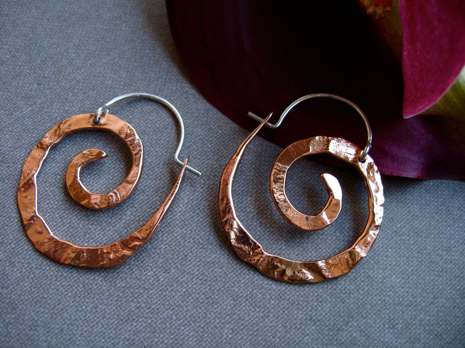 Mini Spiral Hoop Textured Hoop Spiral Jewelry Spiral - Etsy