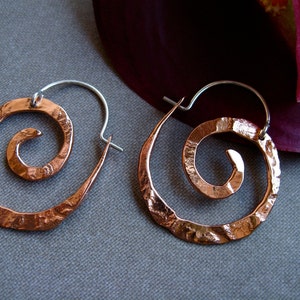 Mini Spiral Hoop, Textured Hoop, Spiral Jewelry, Spiral Earrings ...