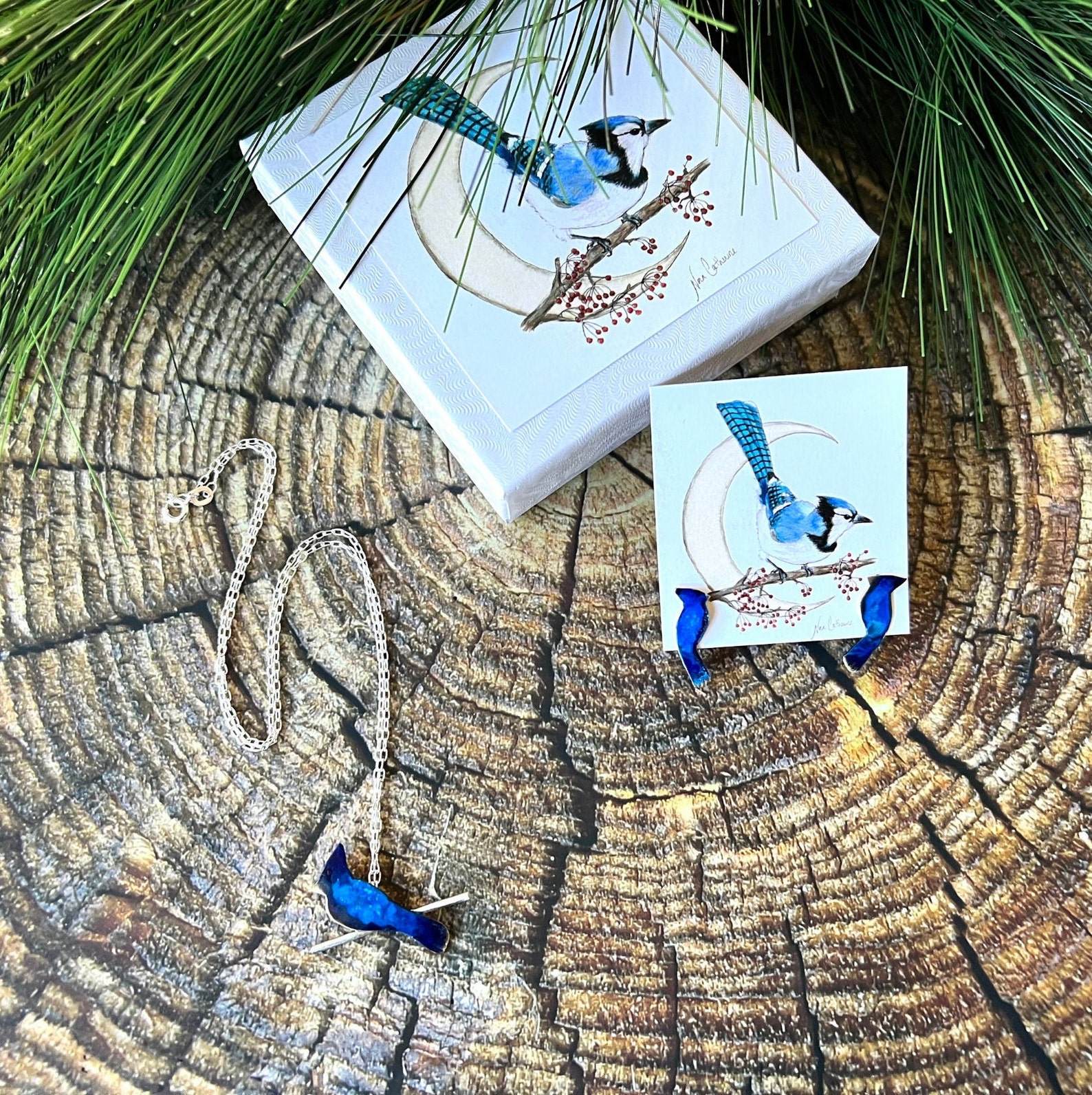 Bluejay Necklace, Blue Jay Necklace, Blue Jay Pendant, Hand Made Blue ...