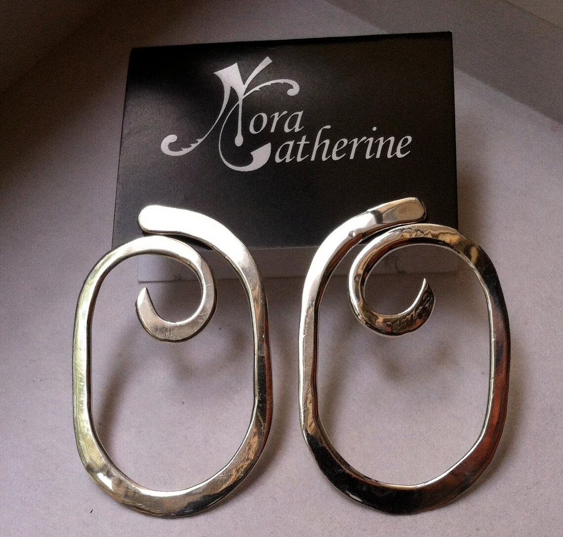 Small Oval Swirl in Copper Bronze or Sterling Sterling - Etsy