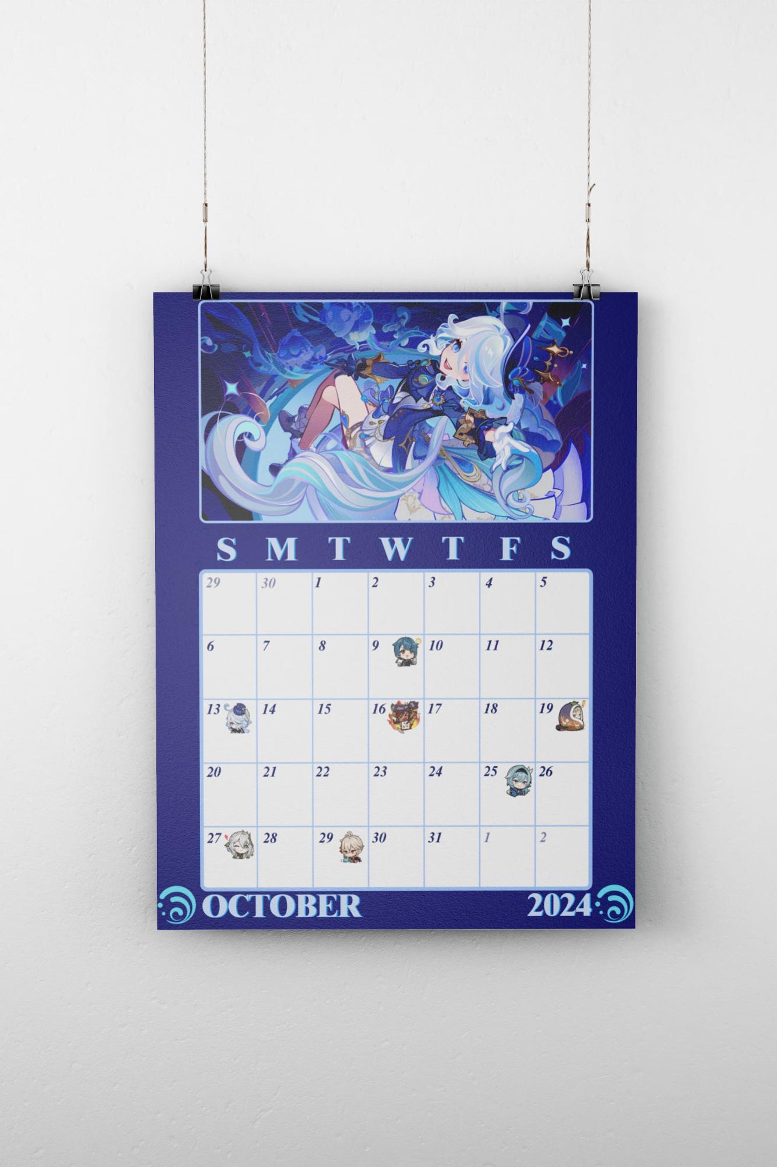 2025 Genshin Impact Calendar, Printable PDF & Digital Download, Anime ...
