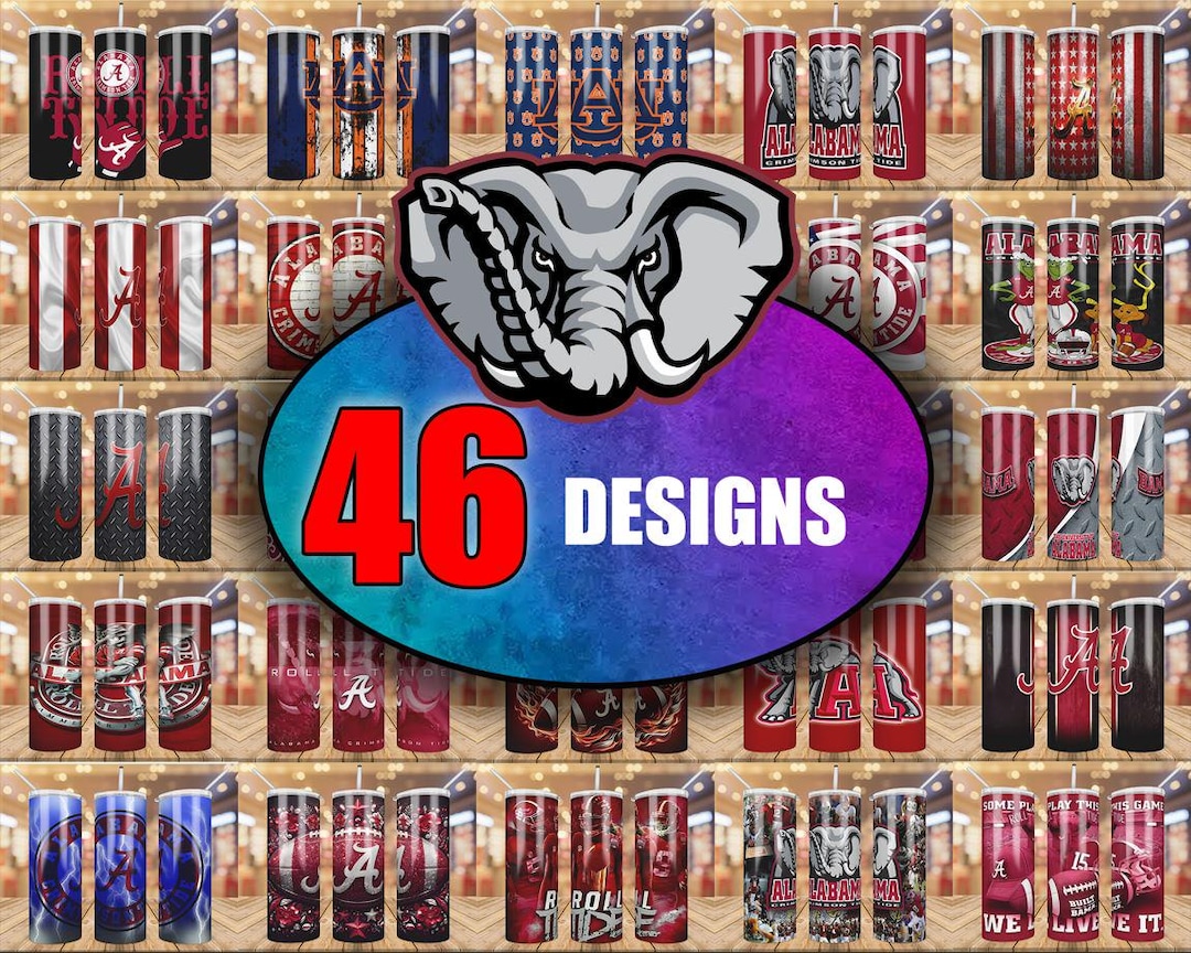 Alabama Crimson Tide Tumbler Wraps Pack, 3D High-resolution Design for ...