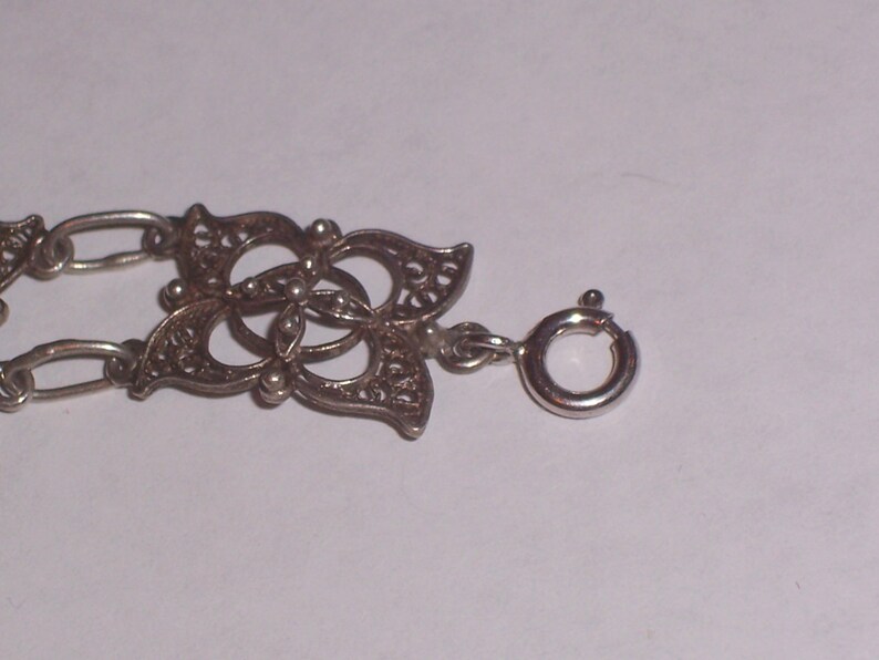 Vintage Sterling Silver Filigree Bracelet - Etsy