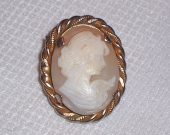 Silver Gilt and Shell Vintage Cameo Brooch 934a44 - Etsy