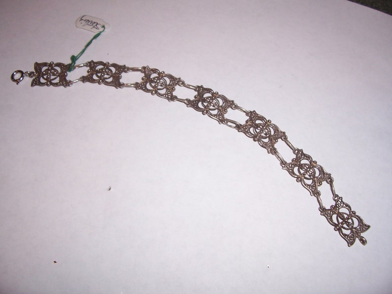 Vintage Sterling Silver Filigree Bracelet - Etsy