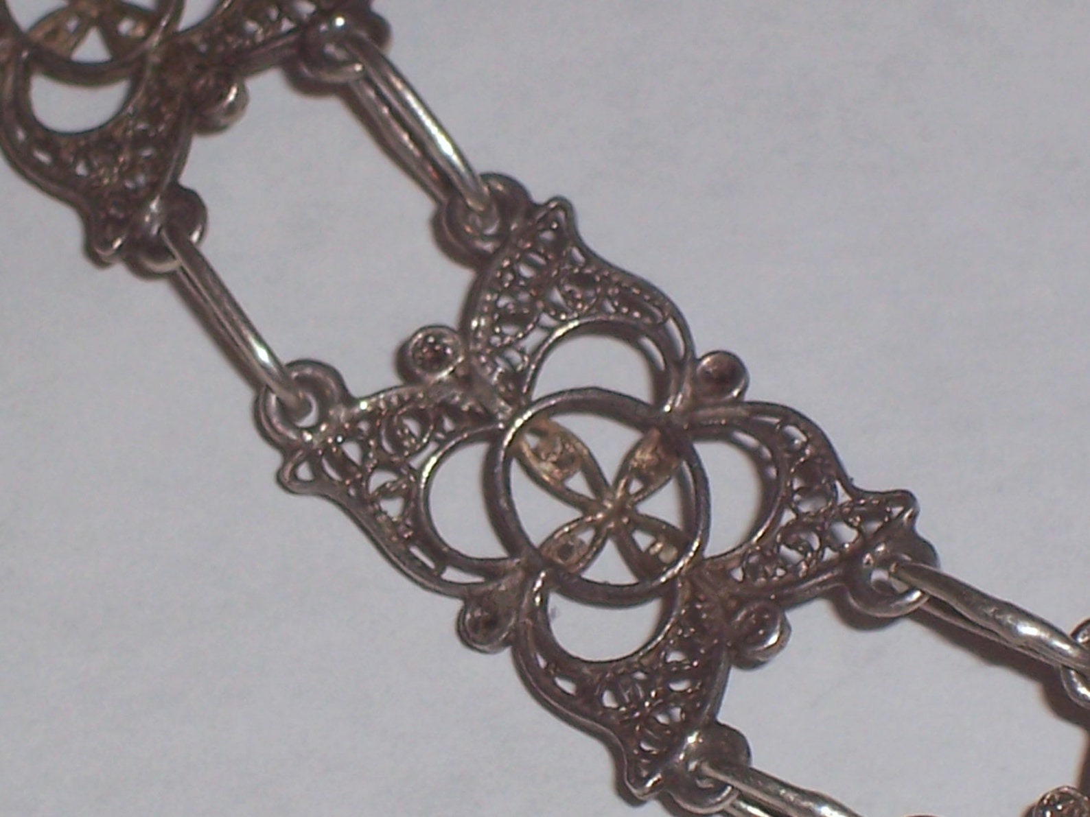 Vintage Sterling Silver Filigree Bracelet - Etsy