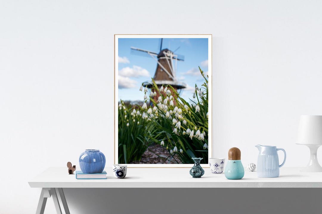 Dutch Country Digital Wall Art | Snowflake Flower Printable | White ...