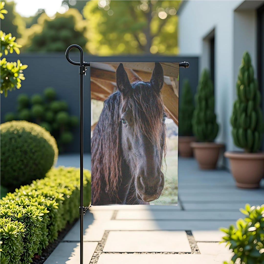 Friesian Horse Garden Flag: Noble Equine Banner, Horse Lover Gift - Etsy