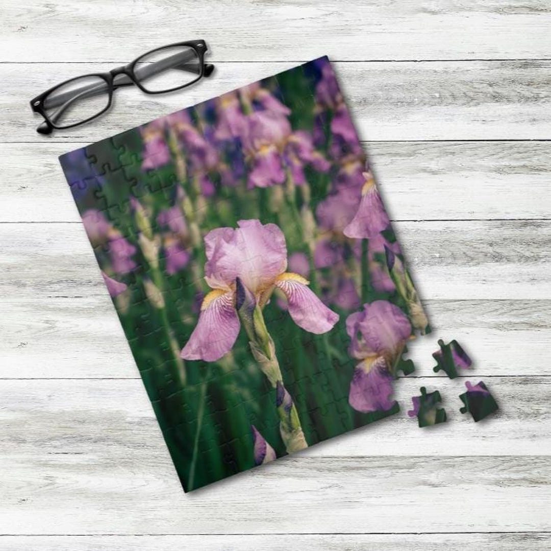 Purple Iris Jigsaw Puzzle | Vibrant Floral Garden Nature Gift (110-1014 ...