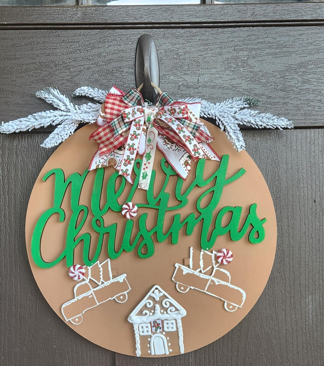 Merry Christmas Sign; Gingerbread Door Hanger - Etsy