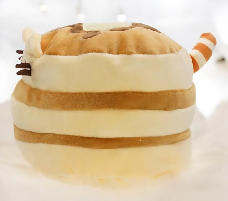 Pancakes Cat Plushie Cute Pusheen Kawaii Food Cat Toy Adorable Cartoon ...