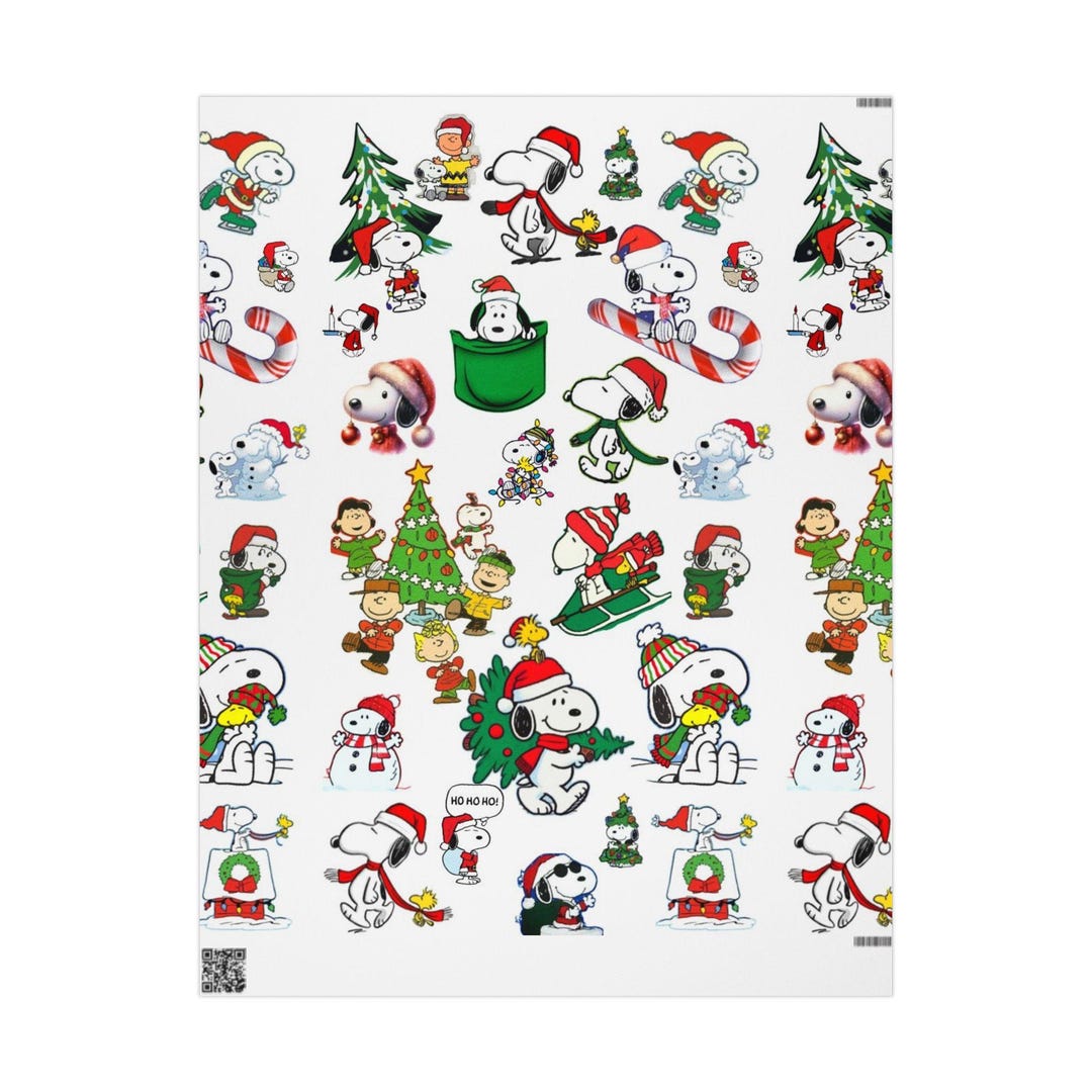 Wrapping Papers Snoopy Inspired, Peanuts Christmas, Festive Gift Wrap ...