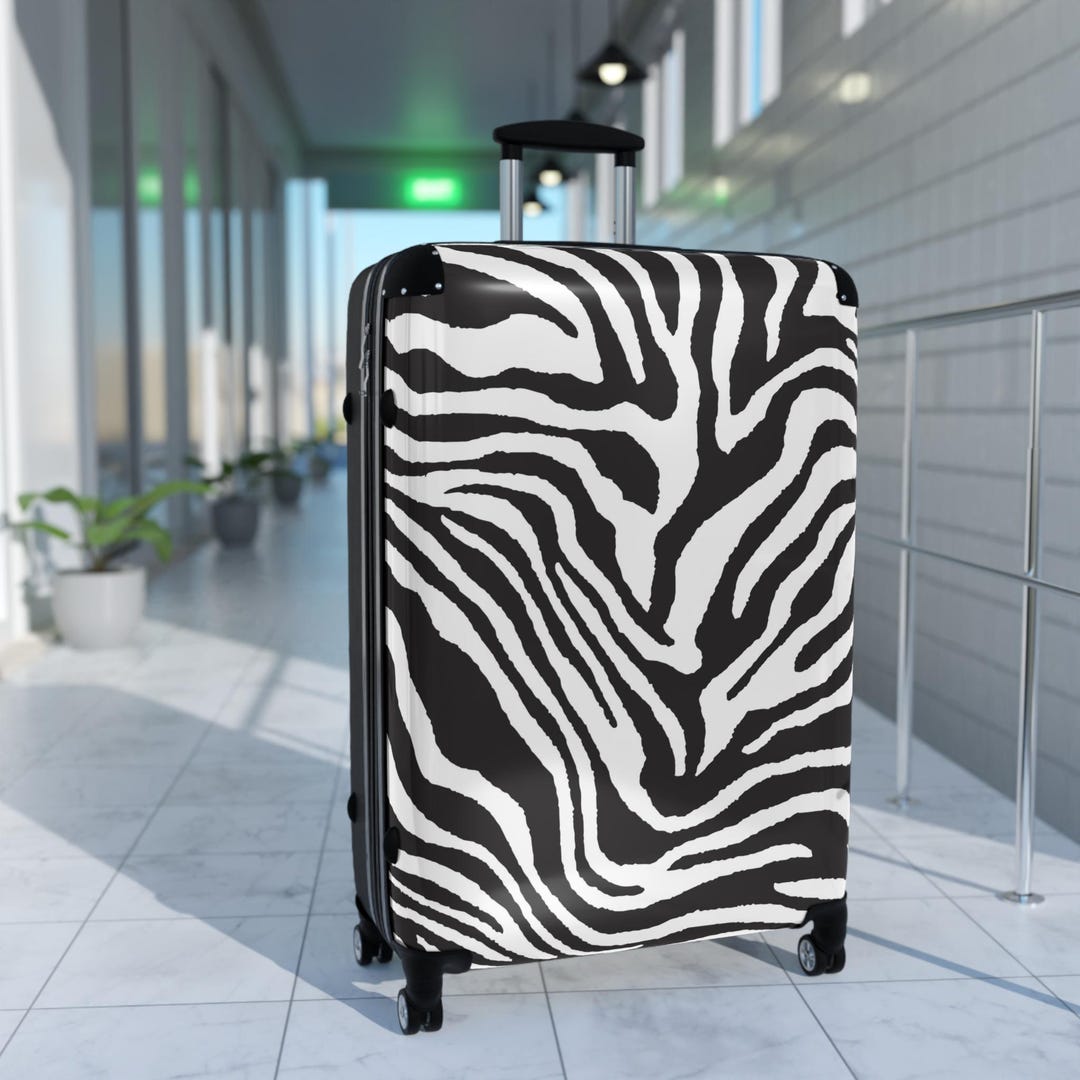 Zebra Print Travel Suitcase, Fun Luggage Design for Adventurers, Unique ...