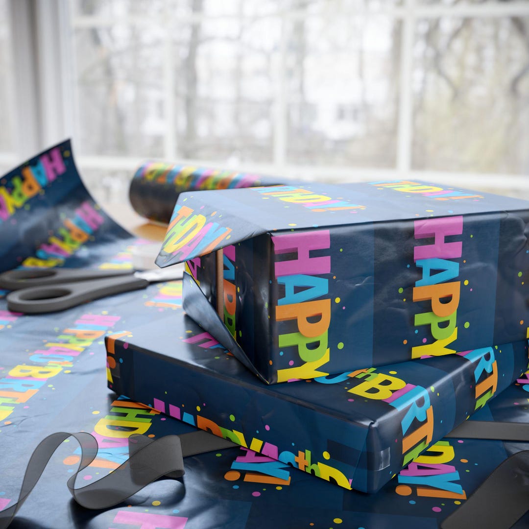 Birthday Wrapping Papers, Gift Wrap Sheets Set for 40th Bday ...