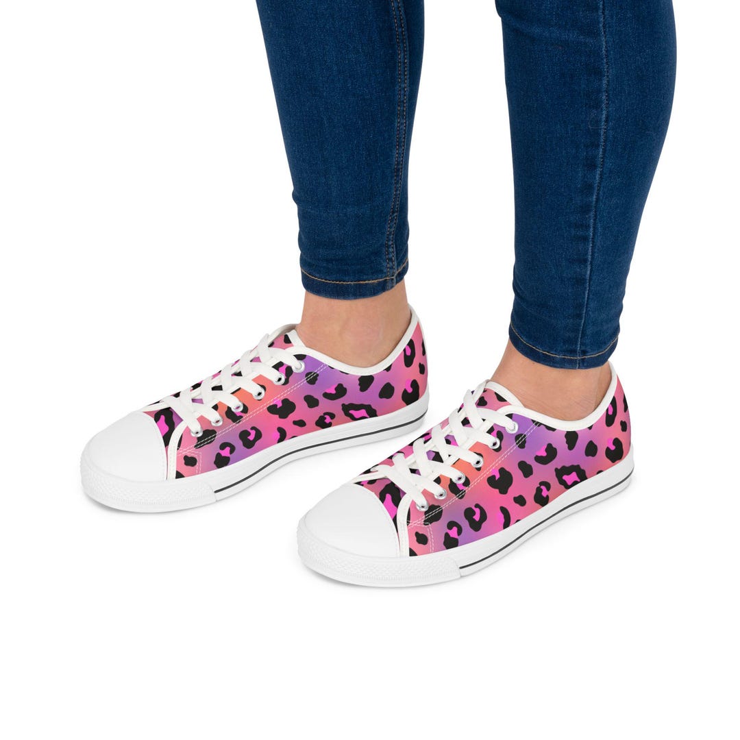 Sneakers, Fun Cheetah Print Shoes, Women's Animal Patterned Footwear ...