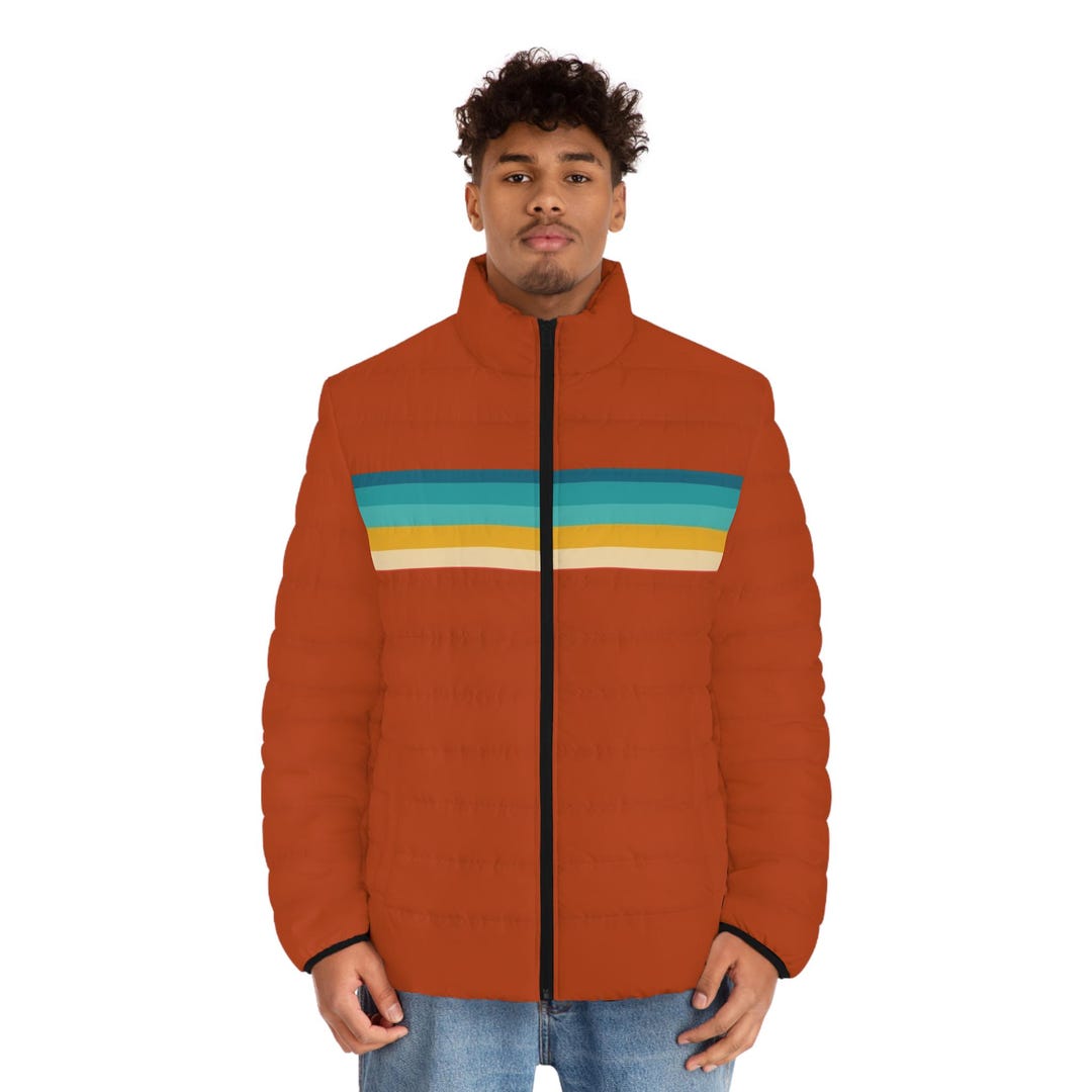 Puffer Jacket Rust, 80s Retro Colors for Men, Winter, Fall Coat ...