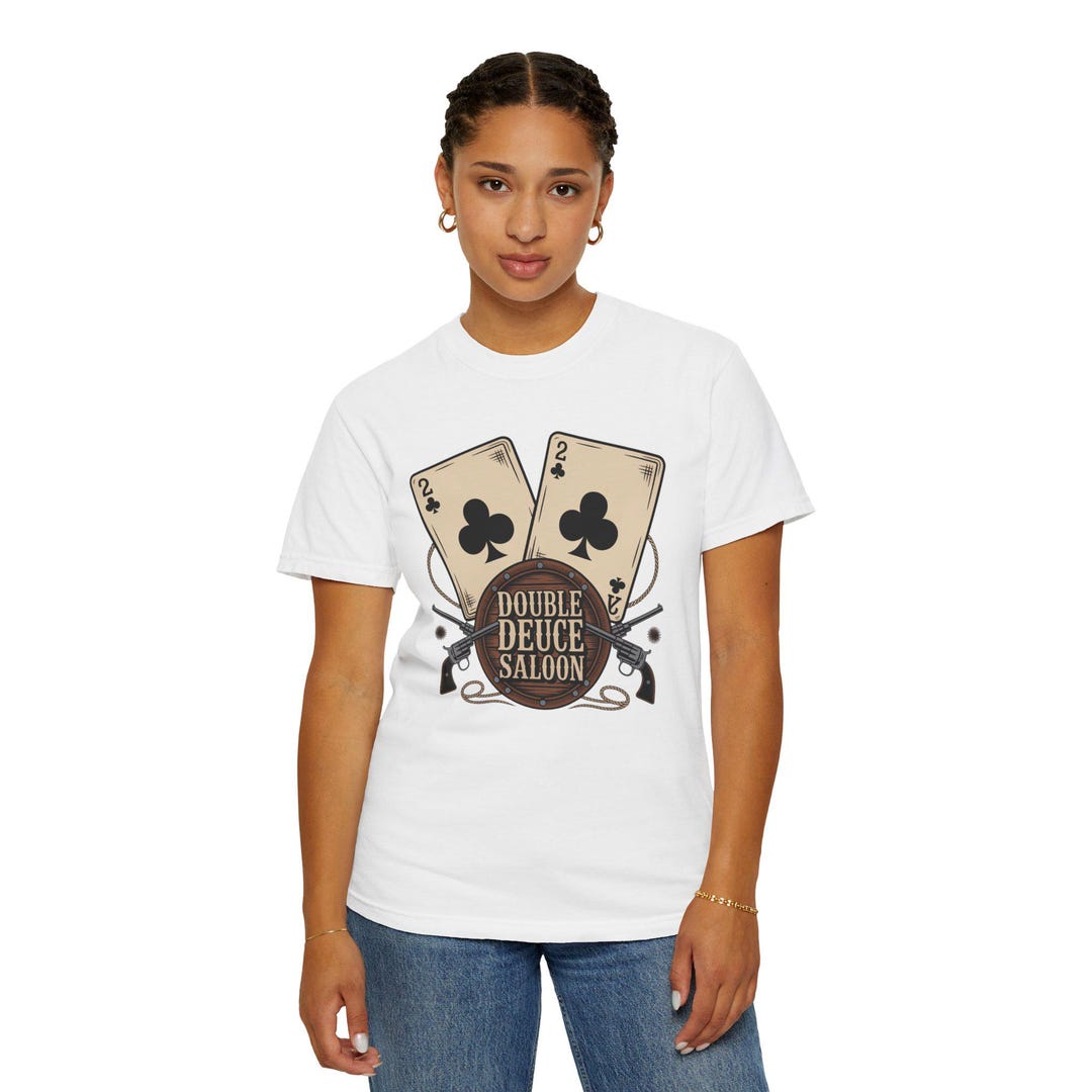 Double Deuce Saloon Playing Cards T-shirt | Western Poker Design - Etsy