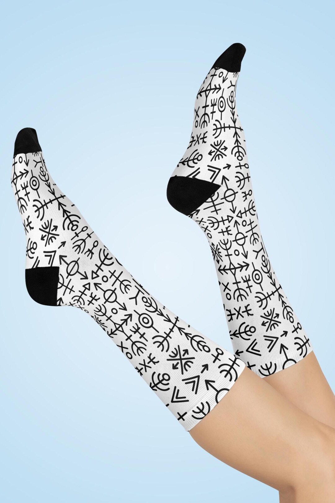 Crew Socks, Viking Runes, Viking Symbols Norse Mythology Gift, Cozy ...