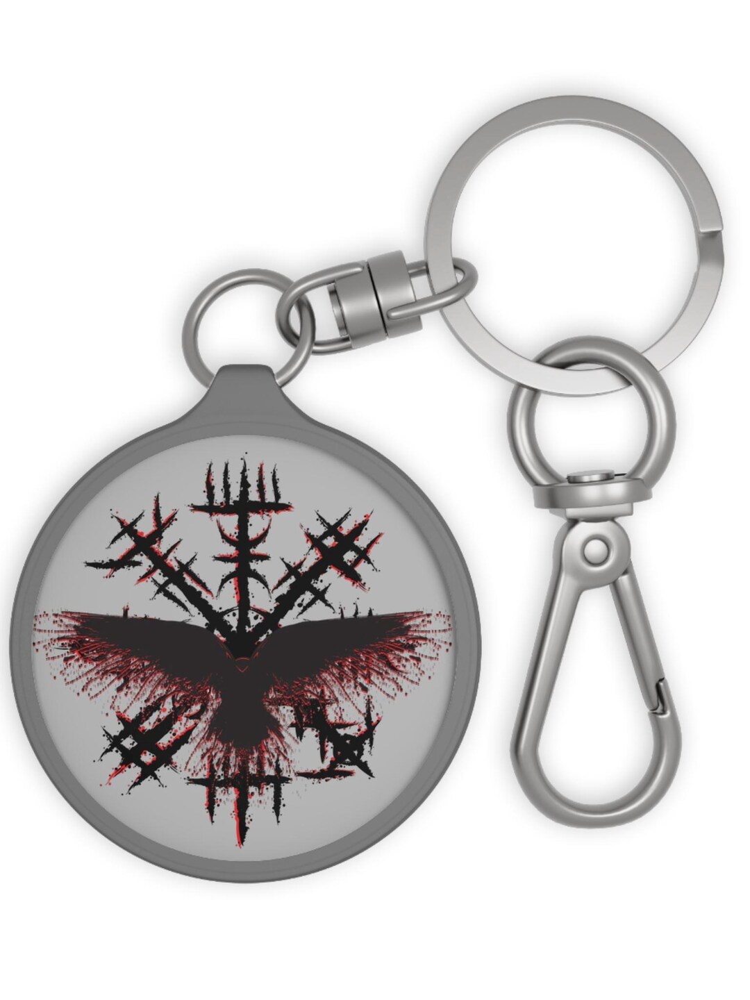Gothic Raven Sigil Keyring Tag | Dark Grunge Crow Emblem Keychain - Etsy
