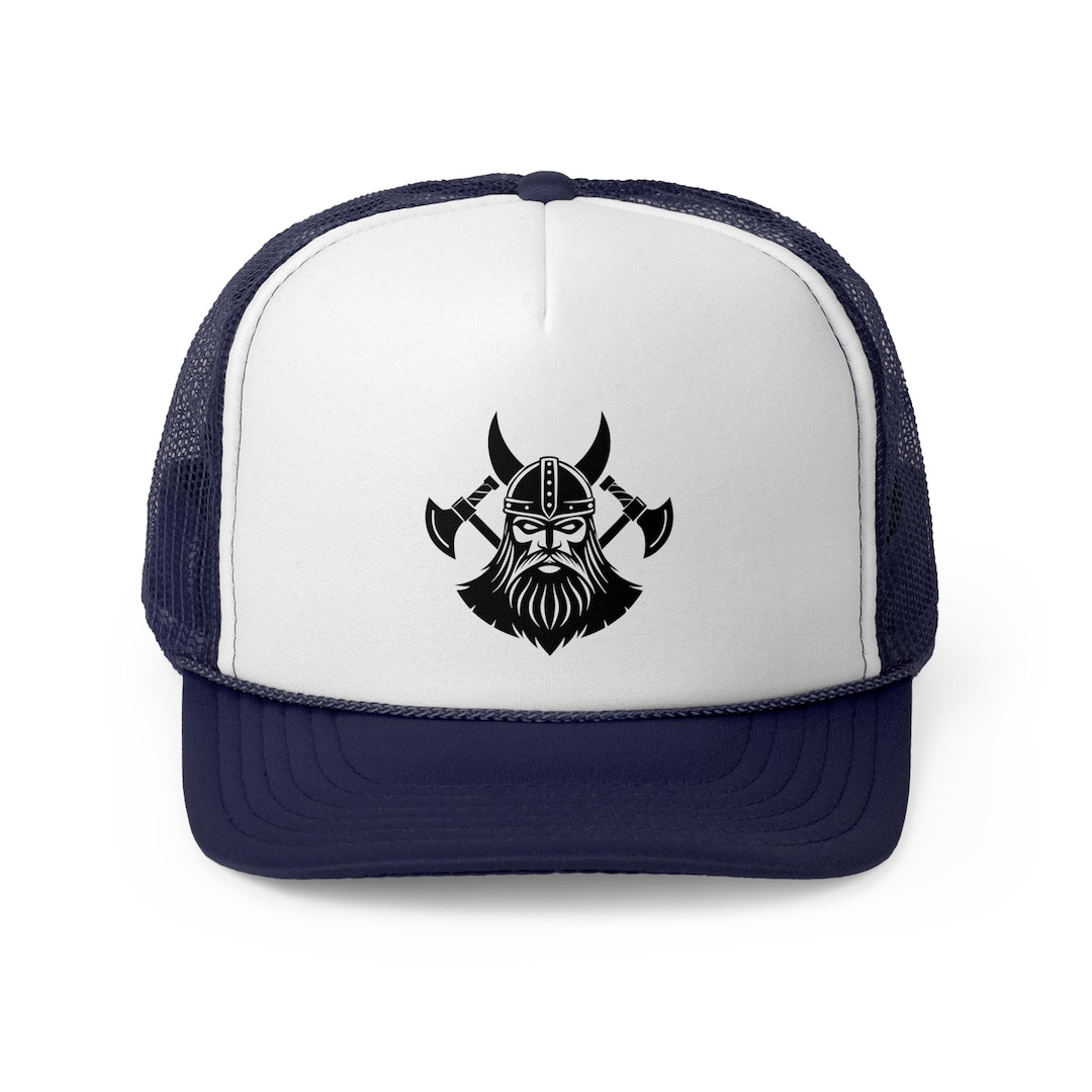 Viking Warrior Trucker Cap Norse Helmet Hat, Scandinavian Gift, Viking ...