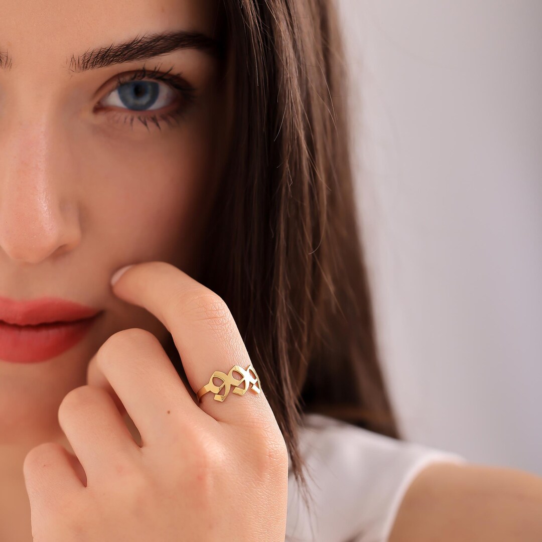 Angel Number Ring 925 Silver, Custom Number Year Ring, 111 222 333 444 ...