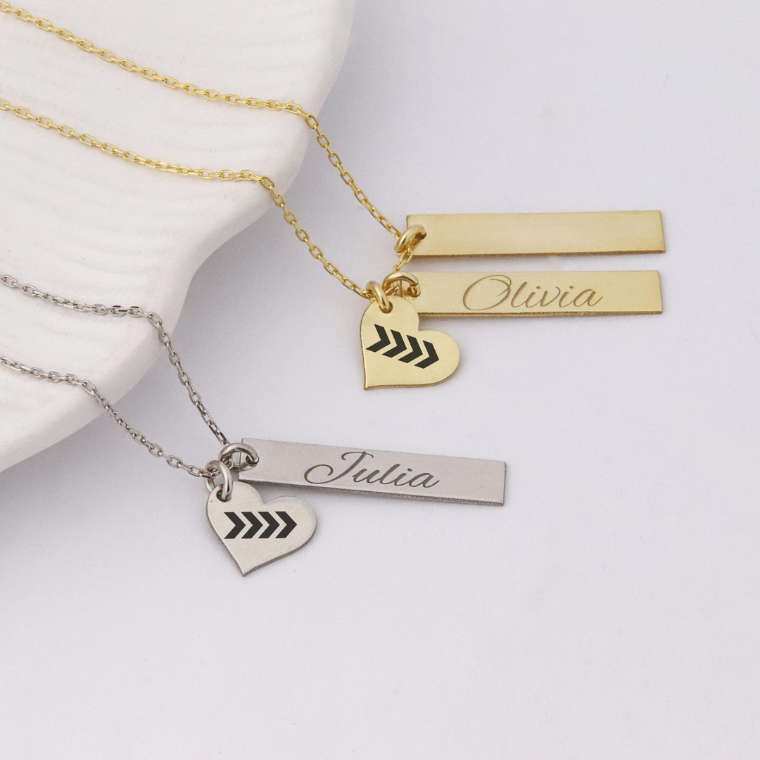1D Zayn Harry Louis Niall Liam Payne Silver Heart Bar Necklace | Liam ...
