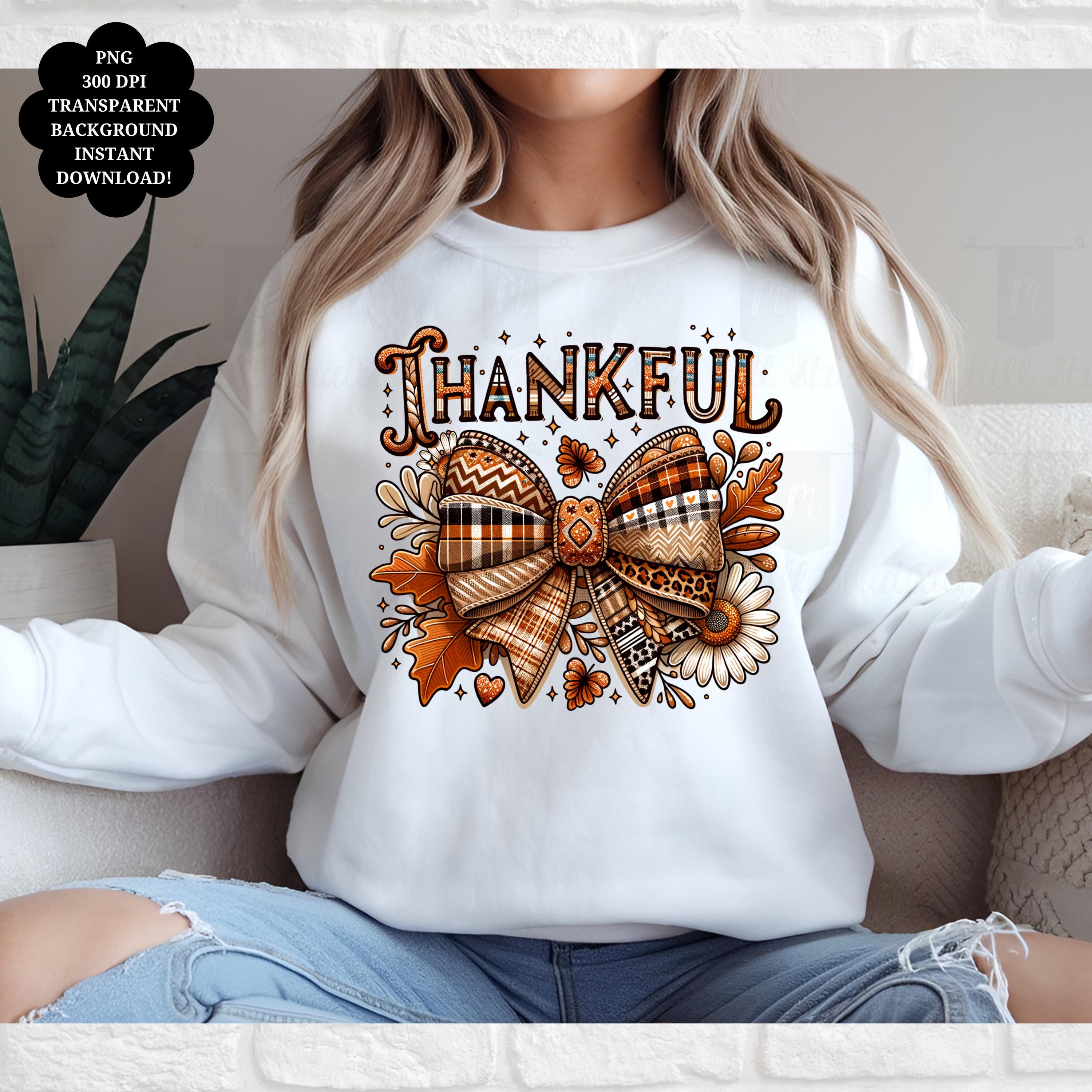 Thankful Bow PNG Design Coquette Fall Bow Png Fall Vibes Thanksgiving ...