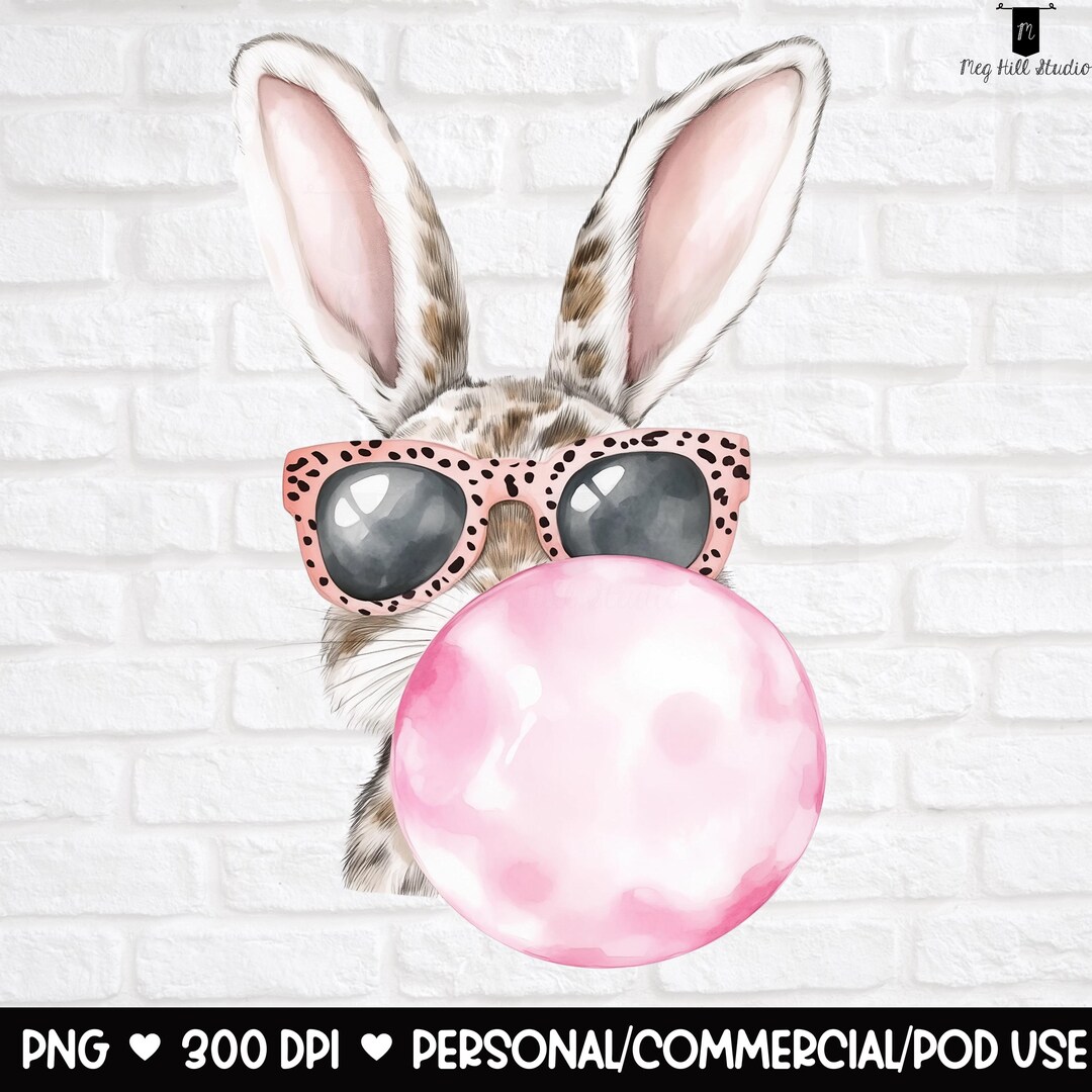 Bunny Blowing Bubble PNG, Watercolor Bunny Clipart, Cute Bunny PNG ...