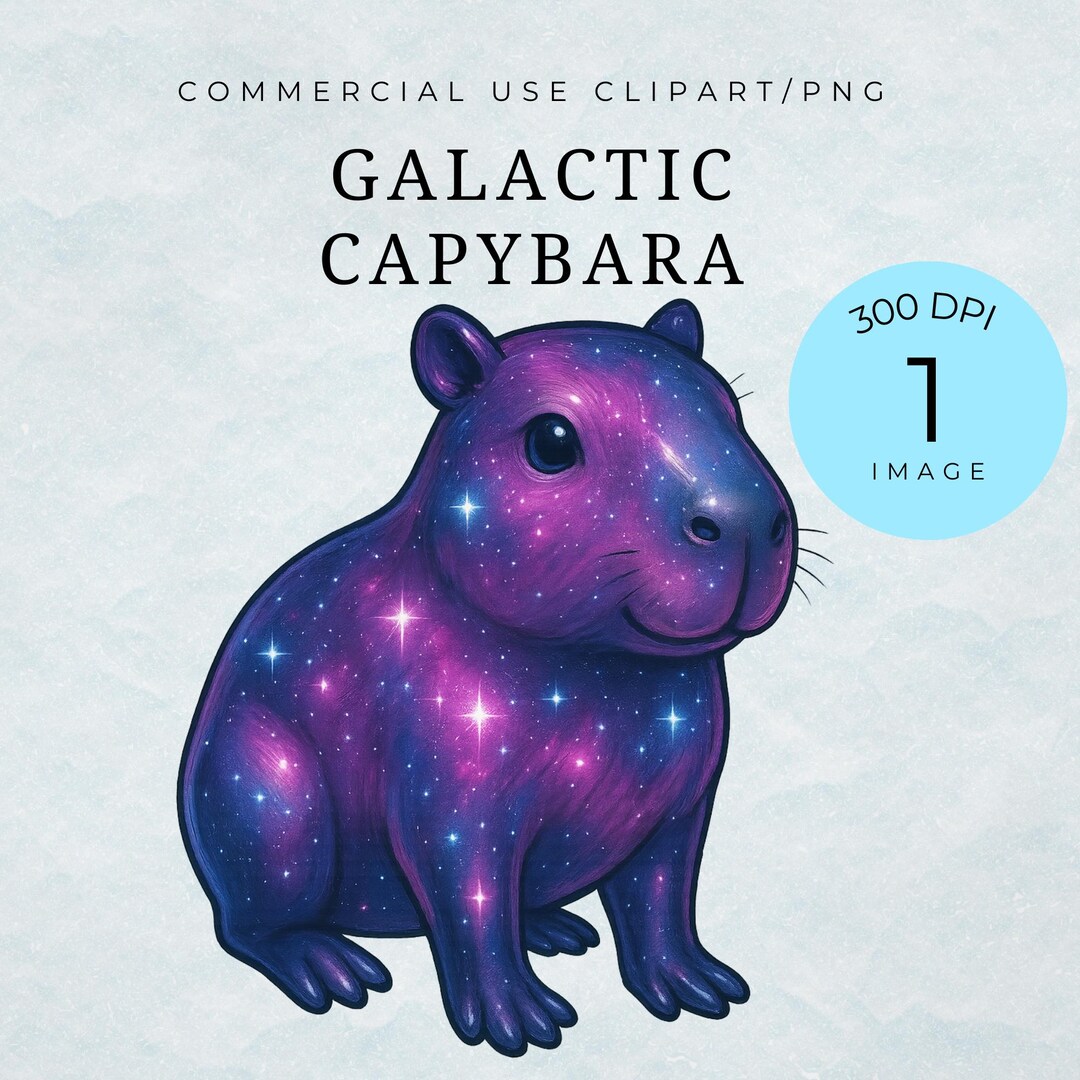 Galaxy Capybara Clipart, Blue & Purple Cosmic Animal PNG, Galactic ...