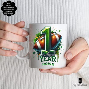 1st Year Down Digital PNG Design | First Birthday PNG | Football One ...