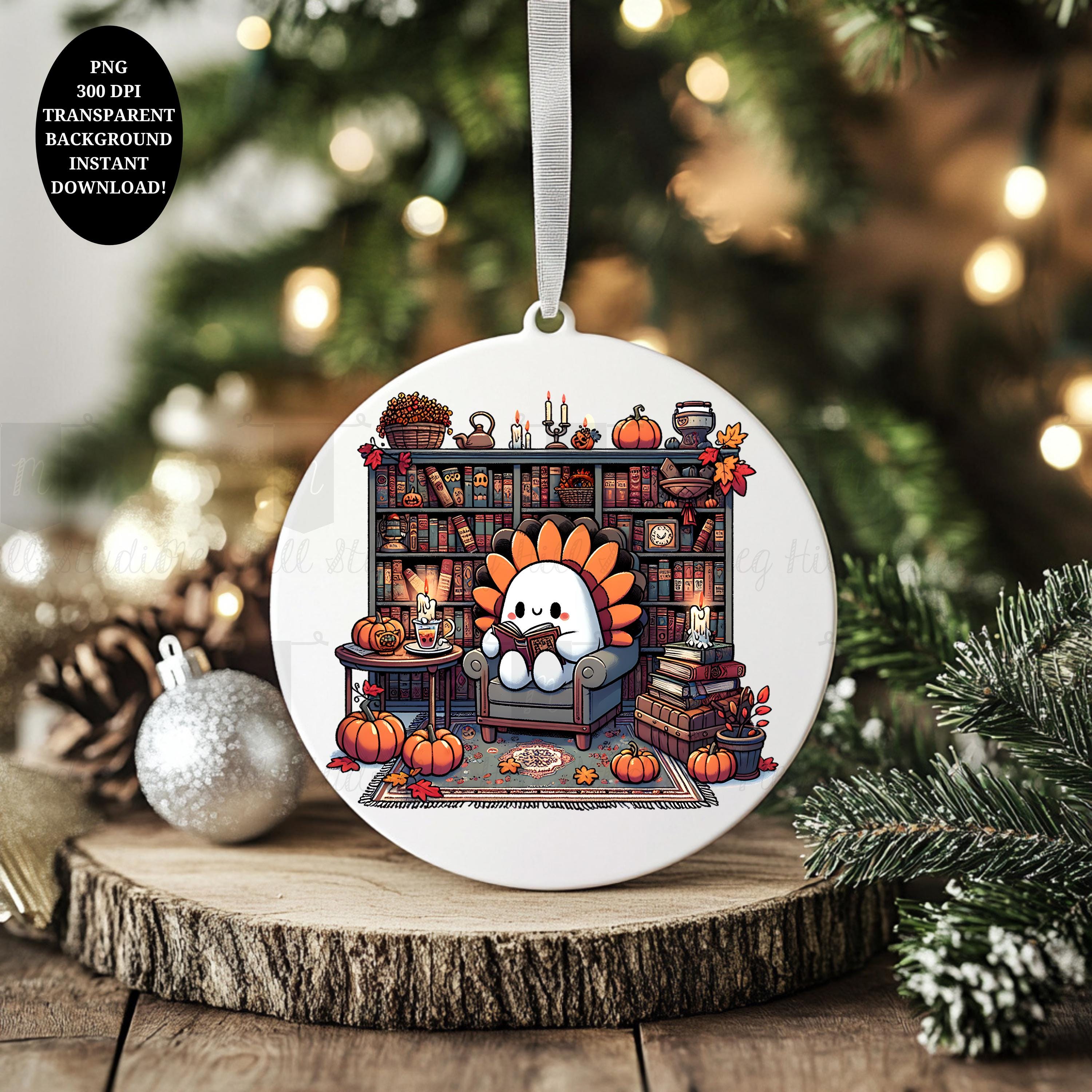 Cute Turkey Ghost Reader Png Thanksgiving Ghost Png Clipart Autumn ...