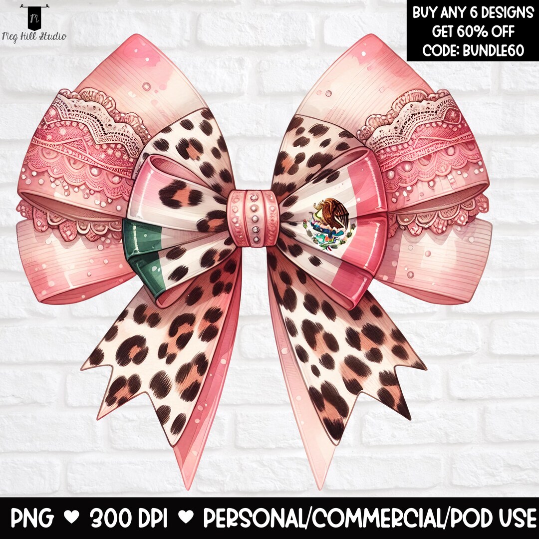 Mexican Flag Bow PNG, Coquette Leopard Print Shirt Design, Pink Latina ...